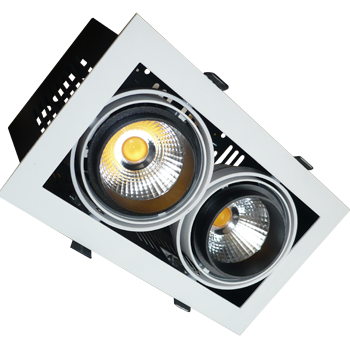 LED Einbau Downlight double head (2x20 Watt, 240x140x130mmmm)-12QDL2x2530